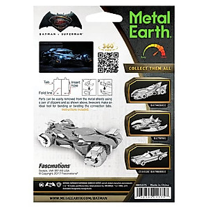 Fascinations Metal Earth Batman v Superman Batmobile 3D Metal Model Kit Bundle with Tweezers
