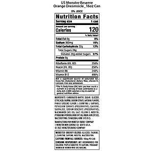 Monster Energy Reserve Orange Dreamsicle, Energy Drink, 16 Ounce (Pack of 15)