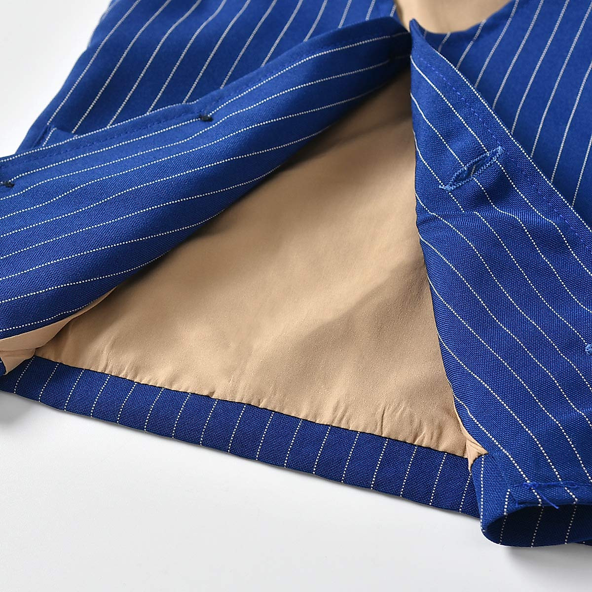 Little Boys Gentleman Formal Suit Set with Vest, Pant, Shirt, and Bow Tie,Baby Boys Long Sleeve Wear Weding 4Pcs Outfit (Blue, 130/6-7T)