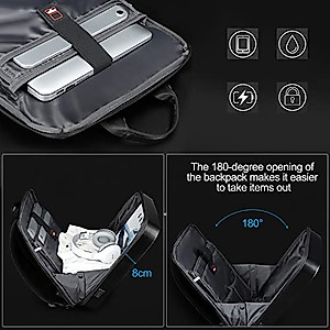 JUMO CYLY Anti-Theft Hard Shell Laptop Backpack, Waterproof Travel Backpack with USB Slim Gaming Computer Bag with Lock For 17 Inch