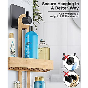 YOGEERNIC 2 PCS Adhesive Towel Hooks for Wall, No Drilling Removable Wall Hooks for Hanging, Heavy Duty Robe and Towel Hooks for Bathroom Bedroom Kitchen Hotel(Matte Black)