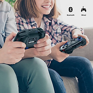 GameSir T4 Mini Wireless Game Controller for Windows PC, Android, iPhone, iPad, Switch - Dual Vibration, Bluetooth 5.0