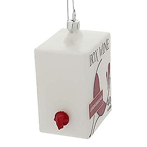 Cody Foster & Co Cardboardeaux Boxed Wine Glass Christmas Ornament, 3 1/2 inches