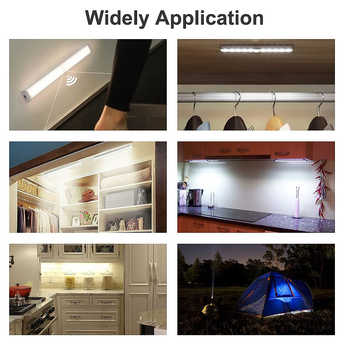 CCBASEBALL Motion Activated RV Step Lights, 10 LED Battery Operated Motorhome Motion Sensor led Light Strip, Magnetic Night Light Bar for Motorhome Travel,Travel Trailers, Camper (2 Pack)