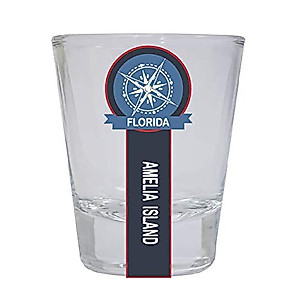 Amelia Island Florida Nautical Souvenir Round Shot Glass