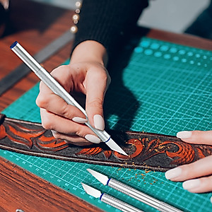 16 Piece Precision Craft Hobby Knife Kit, Utility Art Exacto Sharp Razor Knives Tool Set for Carving, Architecture Modeling, Scrapbooking, Sculpture, Wood Working-Stencil, DIY Art Work Cutting