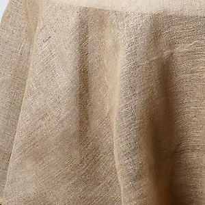 TABLECLOTHSFACTORY Fine Rustic Burlap Tablecloth Round 120" Natural Tone