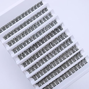 Eyelash Clusters 140Pcs DIY Eyelash Extenisons Natural Look Wispy Clusters Lashes 8-16MM D Curl Individual Lashes DIY at Home Wispy Fluffy Lash Extensions (D03)