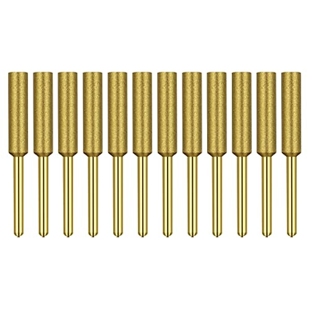 Diamond Chainsaw Sharpener Titanium Plated Burr Stone File Diamond Sharpening Wheels for Chain Saw Stone Jewerly Wood 12 Pcs 7/32 Inch