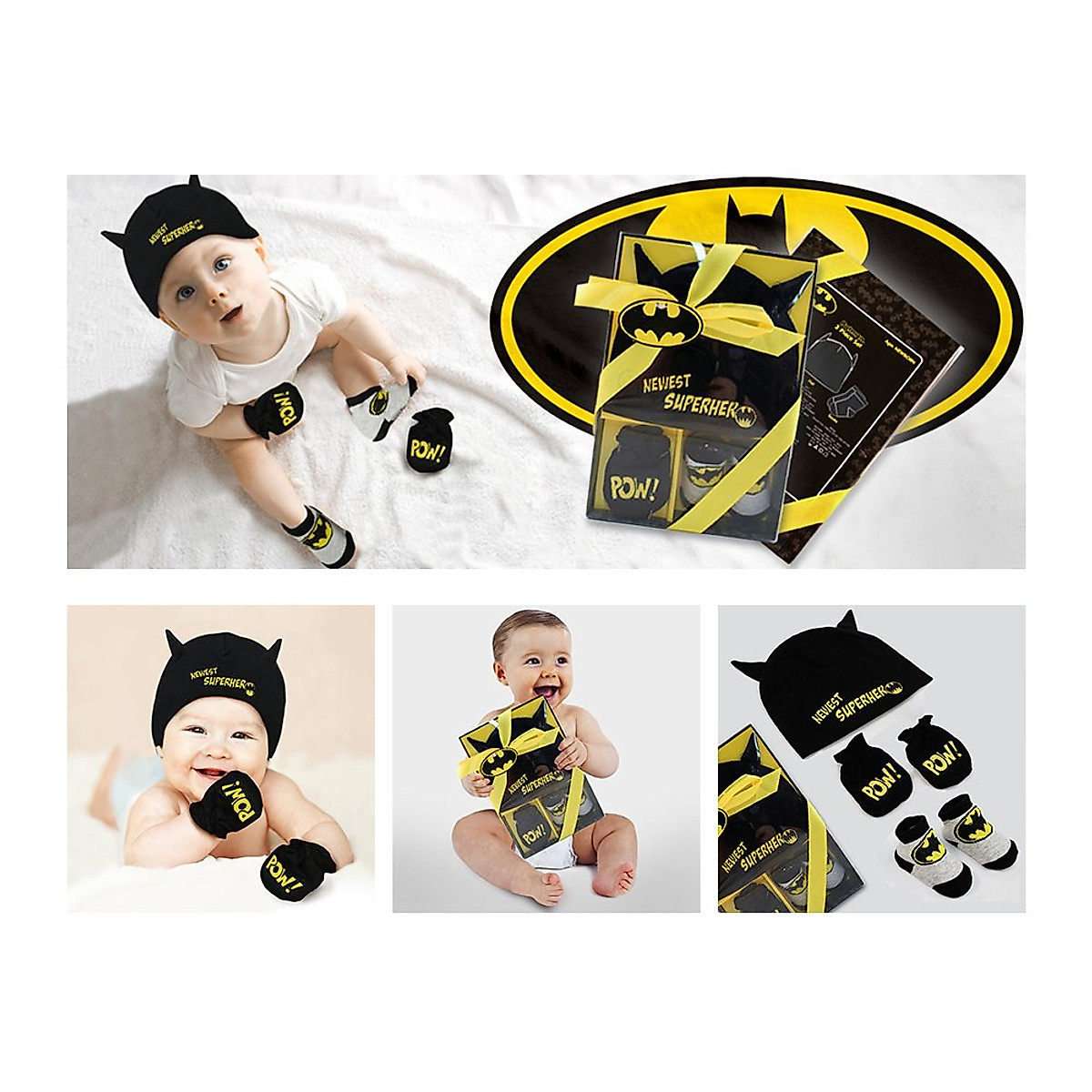 DC Comics Baby Boys Batman Take-Me-Home Set, Black, 0-3 Months