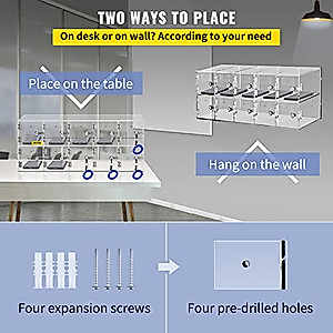 VEVOR Cell Phone Storage Locker, 10 Slots Acrylic Material with Door Locks and Keys, Wall-Mounted Cabinet Pocket Office Classroom Gym Box, Clear