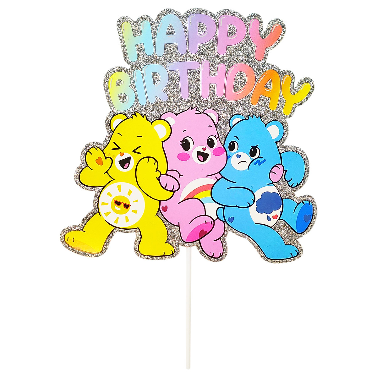 Care Bears Birthday Decorations 58pc Happy Birthday Table Decorations Original Care Bears Party Supplies: Paper Plates, Cups Napkins, Table Cloth Cake Topper Rainbow Party Favor Gender Reveal Decor 3+