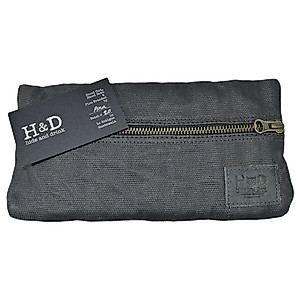 Hide & Drink, Pen Accessories Kit Pouch Holder, Secure Fit, G Pen Soft Travel Bag Handmade from Waxed Canvas (Charcoal Black)
