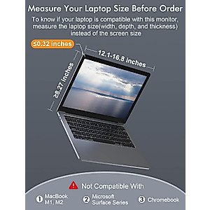 FOPO 13.3" Triple Laptop Screen Extender FHD 1080P IPS Triple Portable Monitor for Dual Screen Display, Triple Screen for 14"-17.3" Laptop,HDMI/USB-C Plug and Play -S16