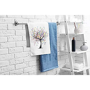 oFloral Tree Hand Towels Cotton Washcloths,Abstract Music Notes Tree of Life Comfortable Soft Towels for Bathroom Spa Gym Yoga Beach Kitchen,Hand Towel 15X30 Inch