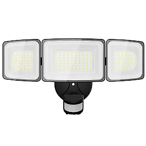 Onforu 100W LED Security Lights Motion Sensor Light Outdoor, 9000lm Super Bright Flood Light Motion Detector with 3 Head, IP65 Waterproof Exterior Floodlight, 6000K Wall Light for Entryway, Garage