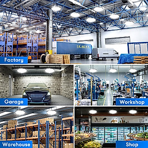 wowspeed 20 Packs 800W UFO LED High Bay Light, 80000LM Commercial Bay Lighting Daylight 6500K, IP65 Waterproof AC 85-265V LED Warehouse Light Shop Light Garage Light for Factory Workshop Gym