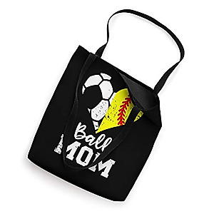 Ball Mom Heart Funny Softball Soccer Mom Tote Bag