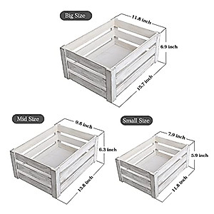 Besmall White Nesting Wooden Crates - Rustic Home Decor & Storage