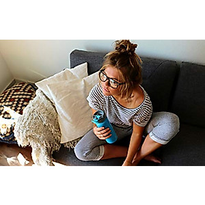 EcoVessel Perk Vacuum Insulated Coffee Tumbler and Tea Bottle, 16oz Stainless Steel Travel Infuser with Strainer and Push-Button Lid