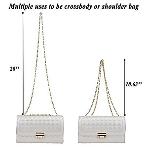 Women's Classic PU Leather Crossbody Purse Shoulder Bags Golden Chain Satchel Handbags(Ivory1)