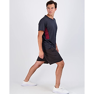 Real Essentials Men's V Neck Quick Dry Fit Tshirt, Set 4, XXL, Pack of 5