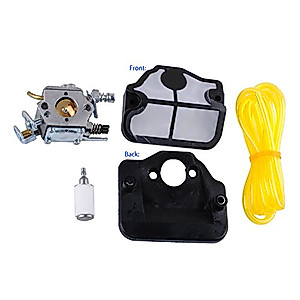 Podoy 530071987 Carburetor for Compatible with Husqvarna 141 142 136 137 Chainsaw 530071987 with Air Filter Fuel Filter Fuel Line 141 137 141 Chainsaw Parts WT-834 WT-657 WT-529 WT-289 WT-285 WT-239