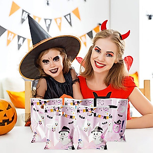 Haooryx 100Pcs Little Boo Party Favor Bags, Pink Little Boo Theme Plastic Candy Gift Bag Birthday Gift Warp Goodie Treat Bags for Halloween Party Kids Theme Birthday Baby Shower Party Favors Supplies