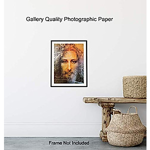Jesus Christ Wall Art - Jesus Wall Decor - Religious Christian Room Decor for Bedroom, Home, Church - Catholic Gifts - Inspirational Gift for Pastor, Priest, Ordained Minister - Picture Poster