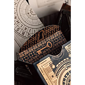 Bicycle Cypher Premium Black Playing Cards, Gold Foil, Encrypted Messages in Playing Cards, 1 Deck