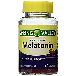 Spring Valley Adult Gummy Melatonin 5mg - Natural Strawberry Flavor - Single Bottle with 60 Gummies