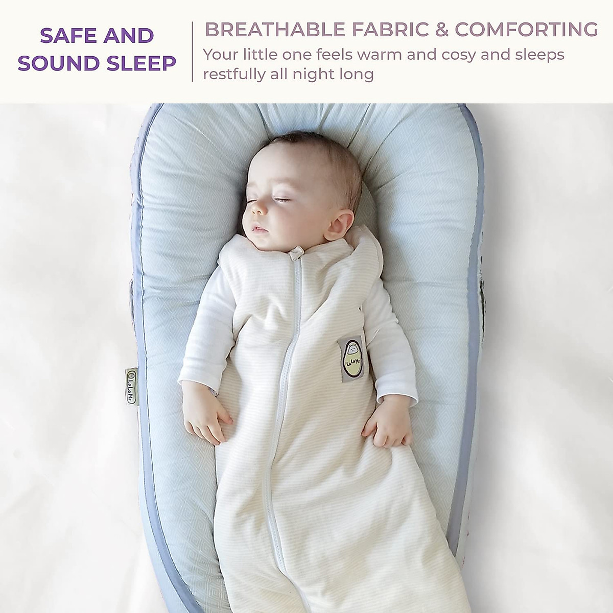 LALAME Organic Cotton Wearable Baby Blanket 1 TOG Sleep Sack |Swaddle Sleeping Bag - Machine Washable | Age 2 to 36 Months