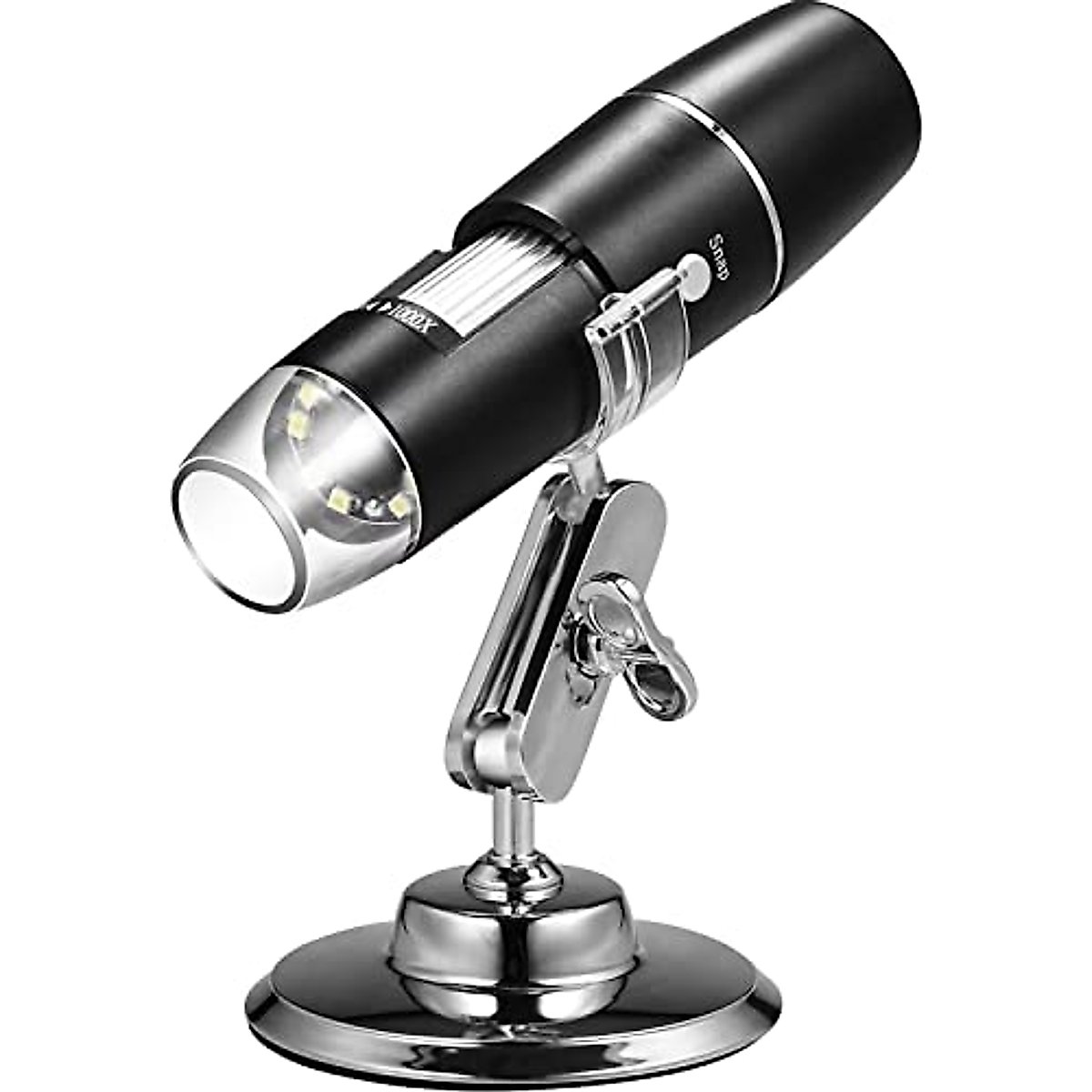 Handheld USB Digital Microscope with Metal Stand, Portable HD 1000 X Magnification Inspection Camera with 8 LED Light for Android Mac Windows Computer