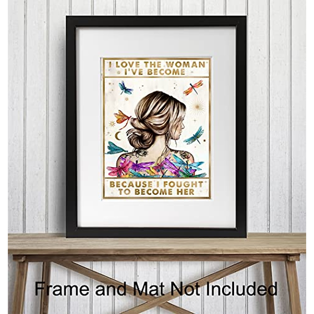 Positive Quotes Wall Art & Decor - Inspirational Quotes - Boho Wall Decor - Hippie Room Decor - Motivational Poster - Encouragement Gifts for Women - Rustic Girls Bedroom Living Room Home Office