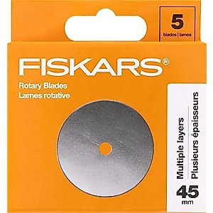 Fiskars 95287097J Rotary Cutter Replacement Blades 5 Piece Per Pack, 45mm