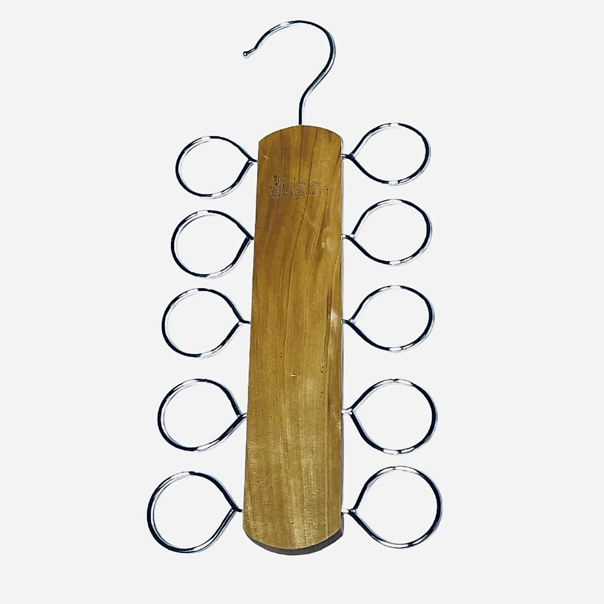 RoomForLife - Solid Wood & Metal Accessory Hanger for Small Garments, Scarves, Necklaces, Ties and More - 20 Metal Arms - Get and Stay Organized