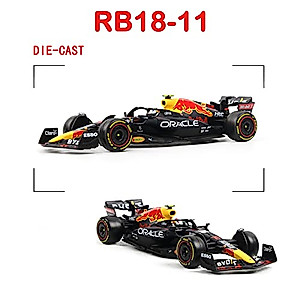 HTLNUZD Bburago 1:43 2022 F1 Champion Racing RB18#11 F1 Formula Sergio Perez 1/43 NO.11 Diecast Alloy Collectible Toy Car Model (Hardcover Version RB18# 11)