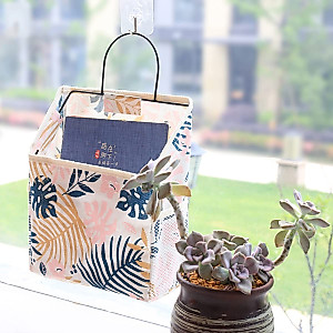 HUIGOU 2 Packs Wall Hanging Basket Fabric Closet Hanging Storage Caddy Bag Desktop Organizer Over The Door Pouch Hanging Shelf Organizer Baskets for Home Kitchen Bathroom Bedroom