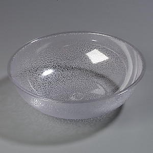Carlisle FoodService Products 721207 Round Pebbled Salad Serving Bowl, 5.5 Quart, Clear