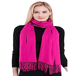 CJ Apparel Hot Pink 100% Cashmere Shawl Pashmina Scarf Wrap Stole Hand Made in Nepal NEW