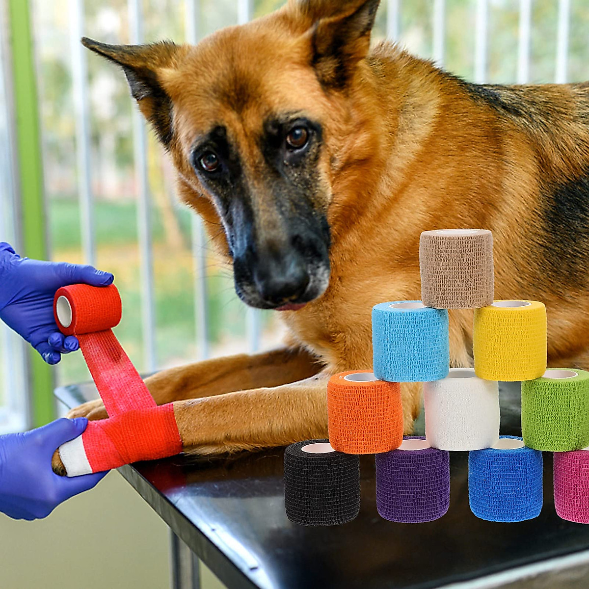 BESPORTBLE Athletic Tape 10 Rolls Self Adhesive Wrap Breathable Self Adherent Wrap Athletic for Aid Sports Injury Wrist Ankle Outdoor Tape Body Tape