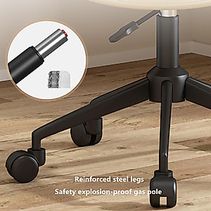 Leather Ergonomic Desk Chair, 360° Swivel Armless Home Office Computer Task Chairs, Adjustable Height Upholstered Vanity Chair, Rolling Chair, Coffee