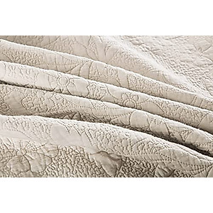 Brandream 6PC Cotton Quilt Bedding Set Queen King Size Cotton Queen Size Bedspreads Scalloped Farmhouse Quilts Set