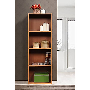 Hodedah 4-Shelf Bookcase in Cherry