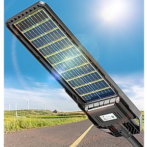 BNT [2023 Upgrade] 800W Solar Outdoor Lights, 6500K 80000LM Solar Street Lights Outdoor with IP66 Waterproof, Dusk to Dawn Solar Flood Lights Outdoor Motion Sensor for Yard, Garden, Path