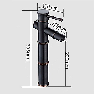 SH-CHEN Taps Bathroom Countertop Copper Faucet Black Hot and Cold Mixed Faucet Washbasin Sink Antiseptic Faucet Suitable for Bathroom Kitchen Toilet Garden (with Hose) Taps for Bathroom