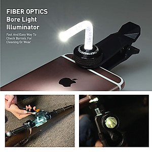 Stinger Clip-On Bore Light Illuminator & Macro Lens: Gun Barrel Light Enhancer by Smartphone Flashlight for Gun Cleaning, Gun Bore Inspection