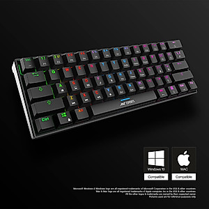 Ant Esports MK1300 Mini Wired Mechanical Gaming Keyboard with 60% Compact Form Factor - Outemu Red Switches