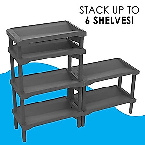 RAKABOT Water and Sand Collecting and Draining Unique Shoe and Boot Rack for Home 23.5 Inches 2 Levels Stores up to 4 Pairs of Men Boots and 6 Women Boots