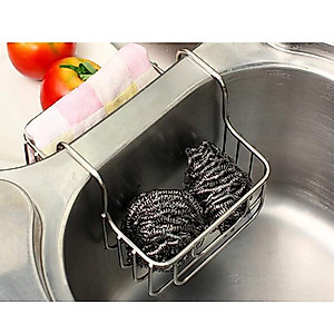 TuuTyss Stainless Steel Saddle Sponge Holder for Kitchen Sink Caddy